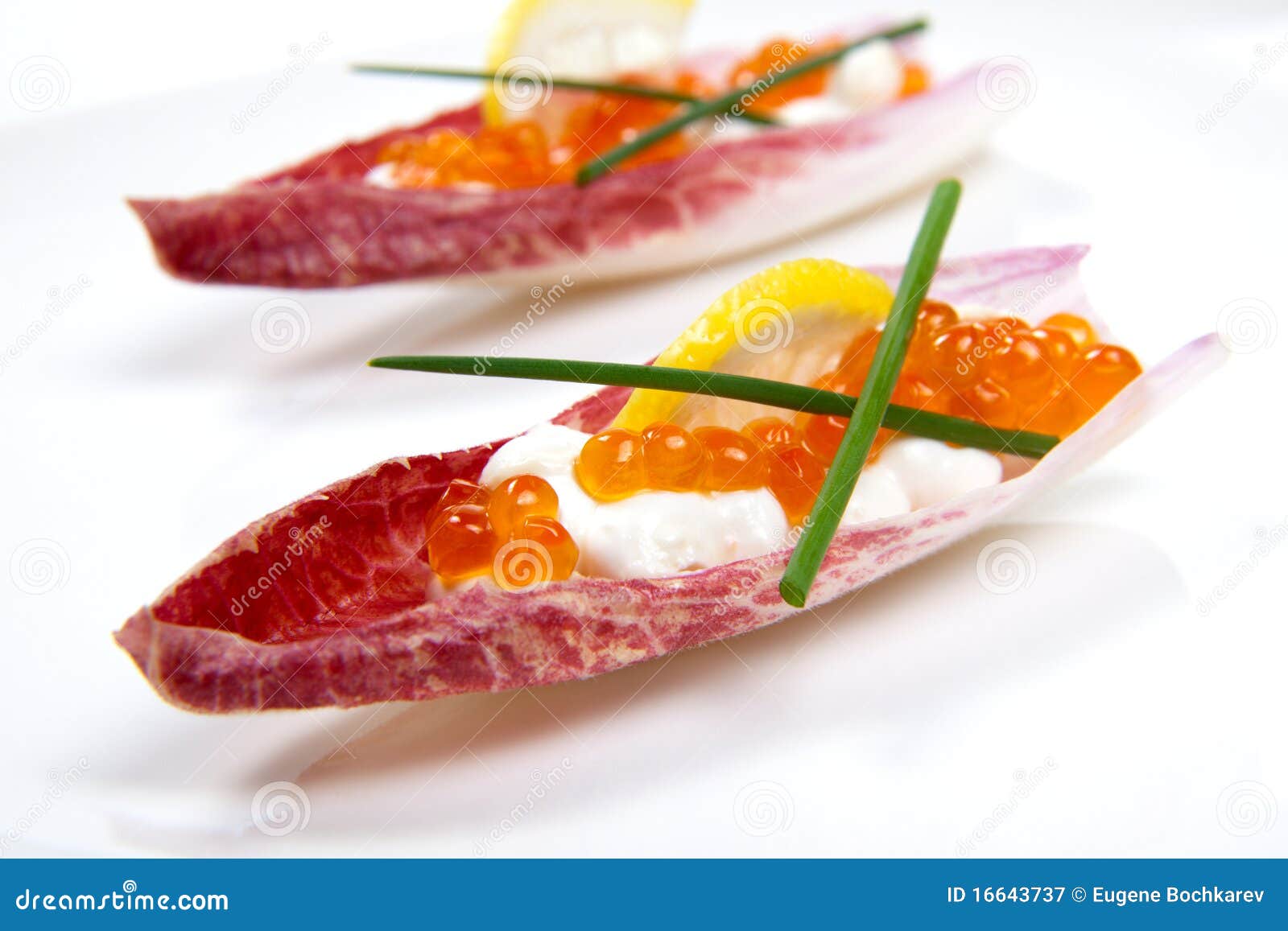 Red Caviar Canape stock image. Image of endive, spread - 16643737