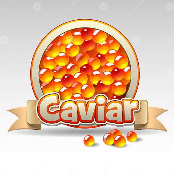 Red caviar label stock vector. Illustration of labeling - 58814612