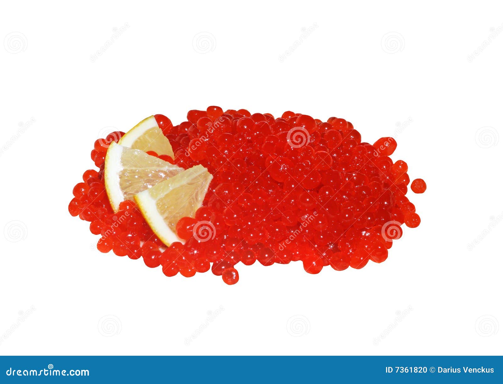 Red caviar with lemon stock photo. Image of yellow, meal - 7361820