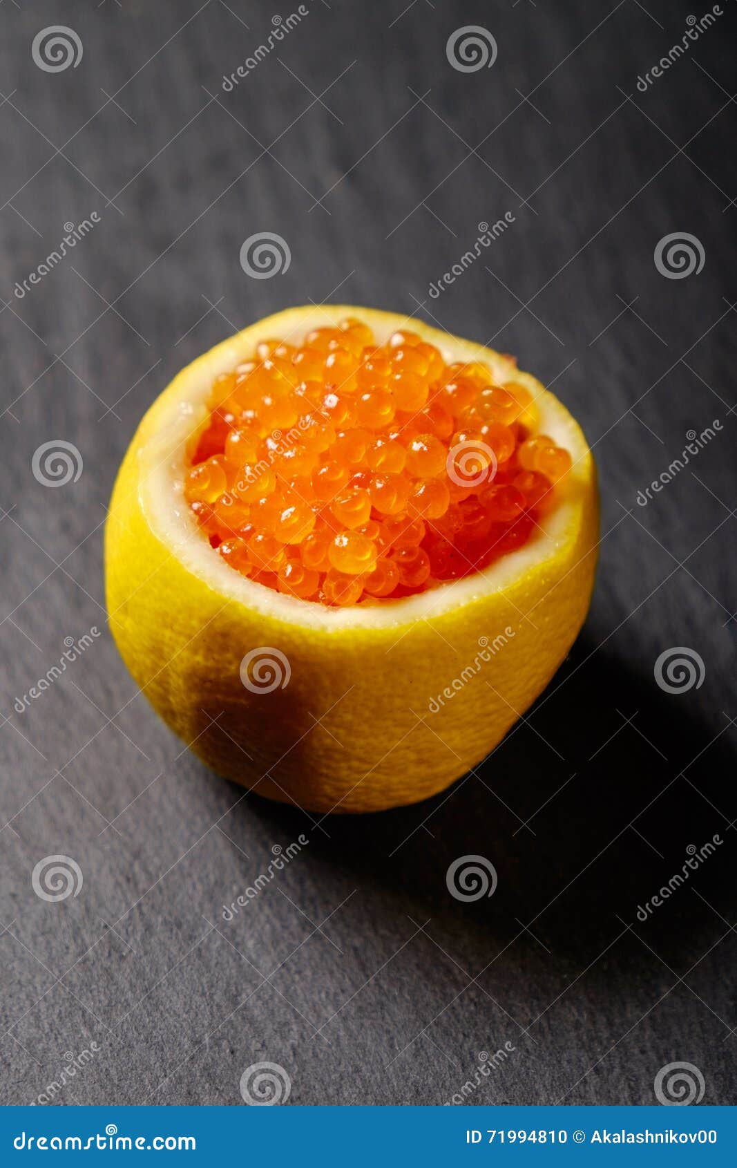 Red caviar lemon stock photo. Image of lunch, dieting - 71994810