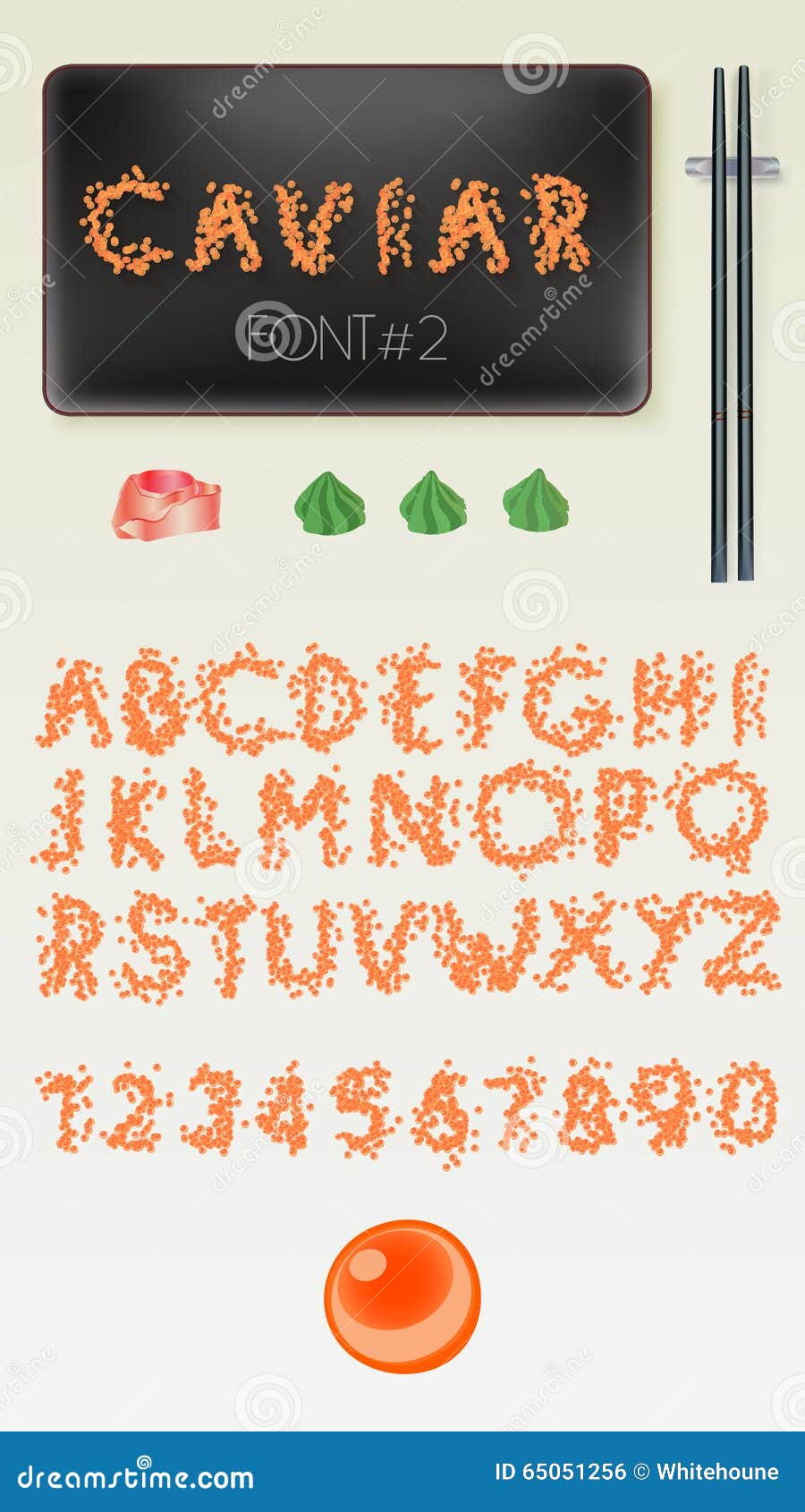 Red caviar letters stock vector. Illustration of menu - 65051256