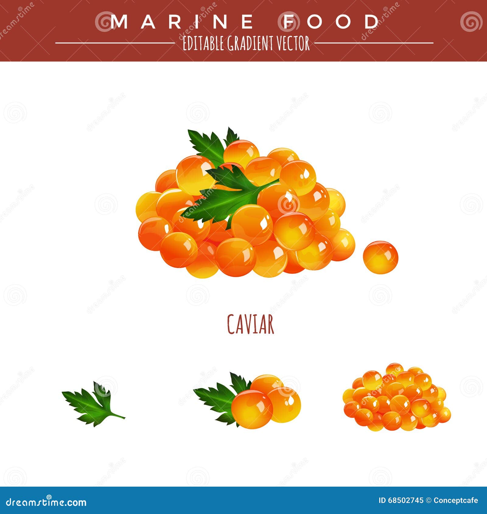 Red Caviar. Marine Food stock vector. Illustration of atlantic - 68502745