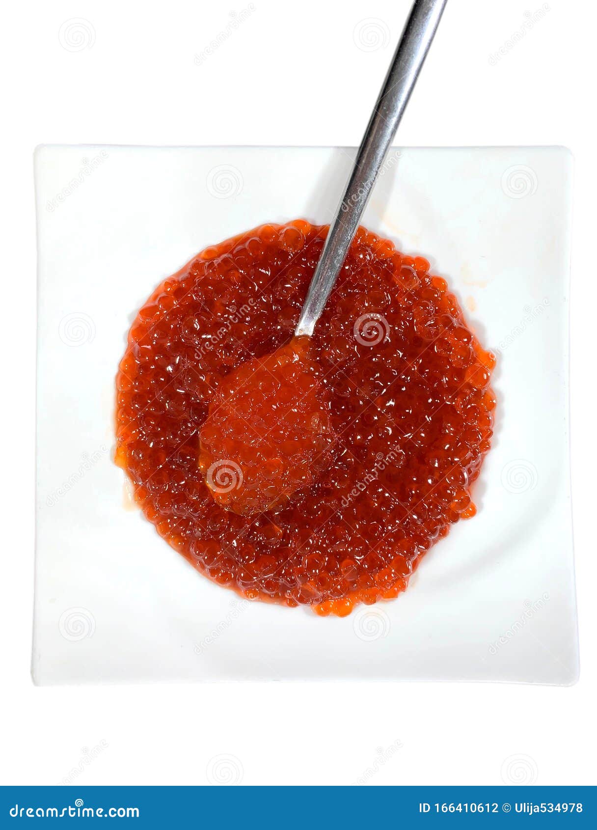 Red Caviar in a Plate Isolate. Stock Photo - Image of glass, close ...