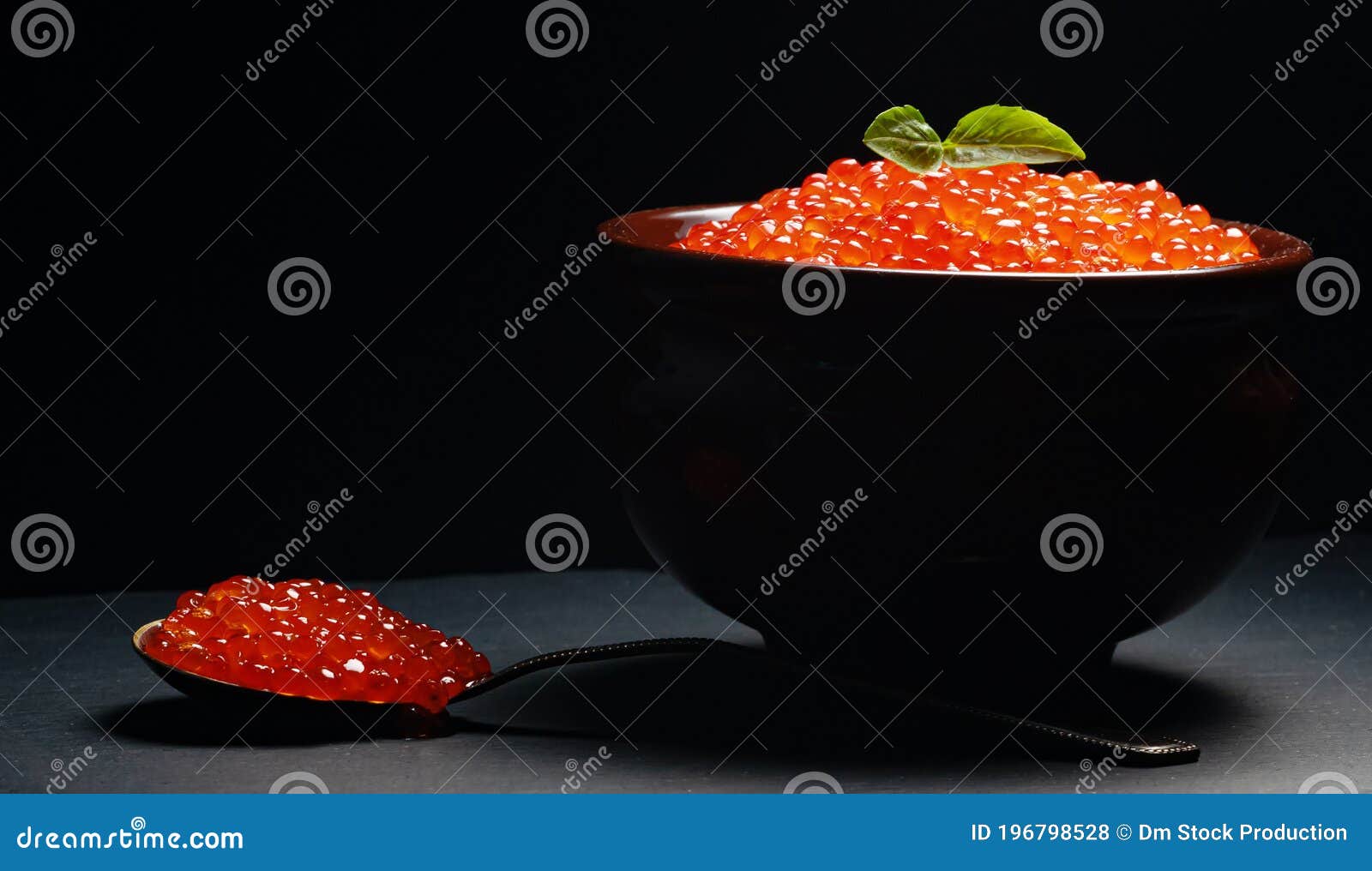Red caviar in pot stock photo. Image of healthy, breakfast - 196798528