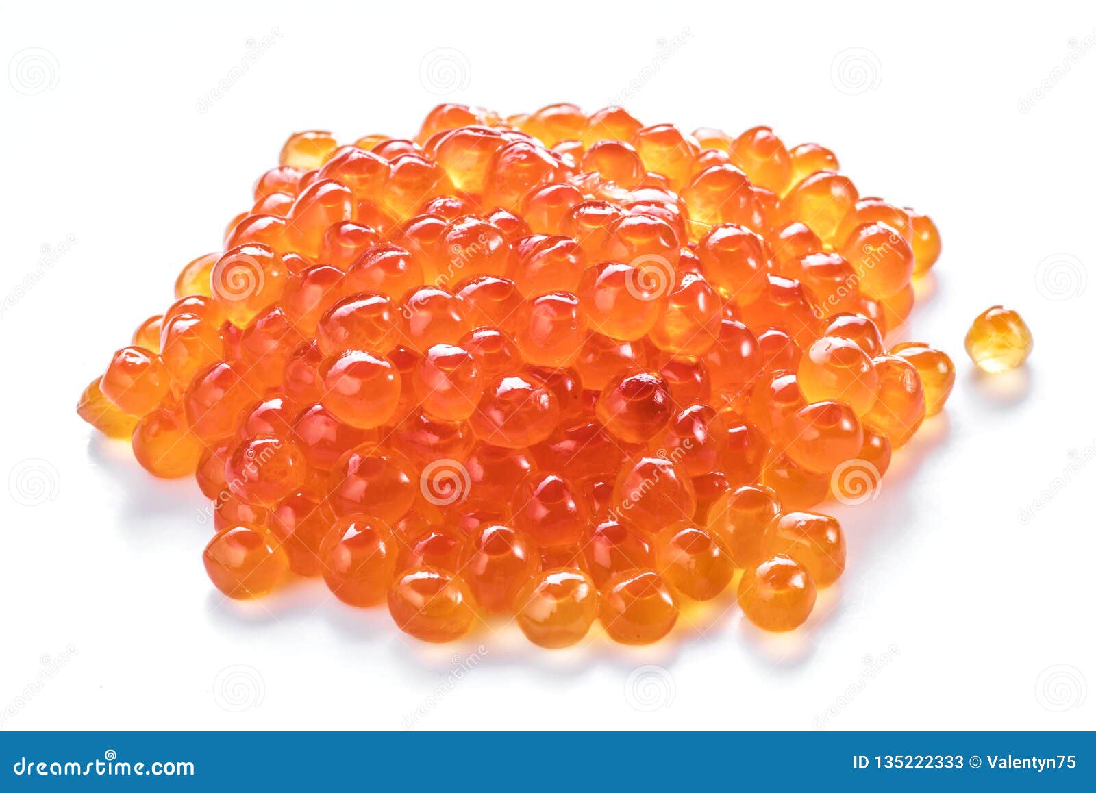 Red Caviar on White Background. Top View Stock Image - Image of salty ...