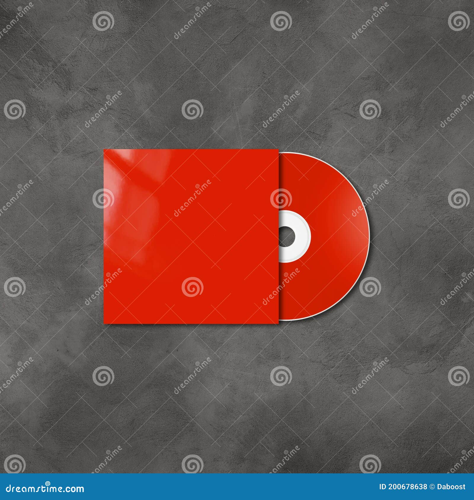 Red CD - DVD Mockup Template Isolated on Concrete Background Stock ...
