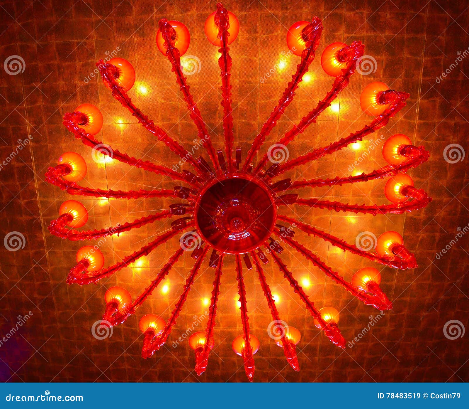 Red ceiling lamp stock image. Image of ornament, light - 78483519