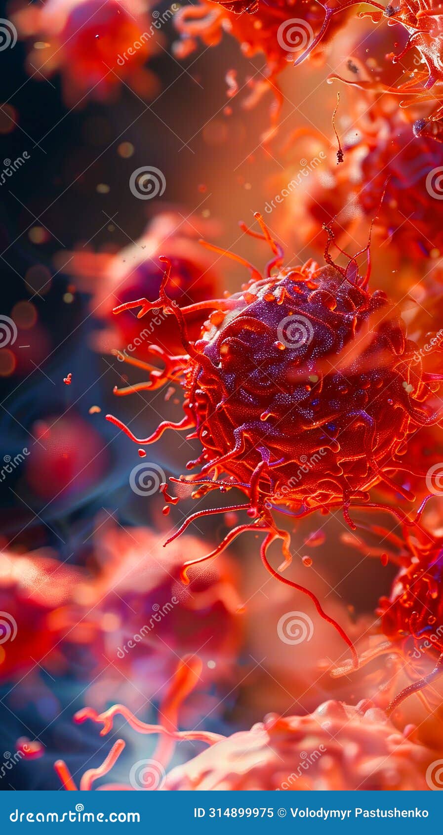A Red Cell is Floating in the Air Stock Image - Image of coral ...
