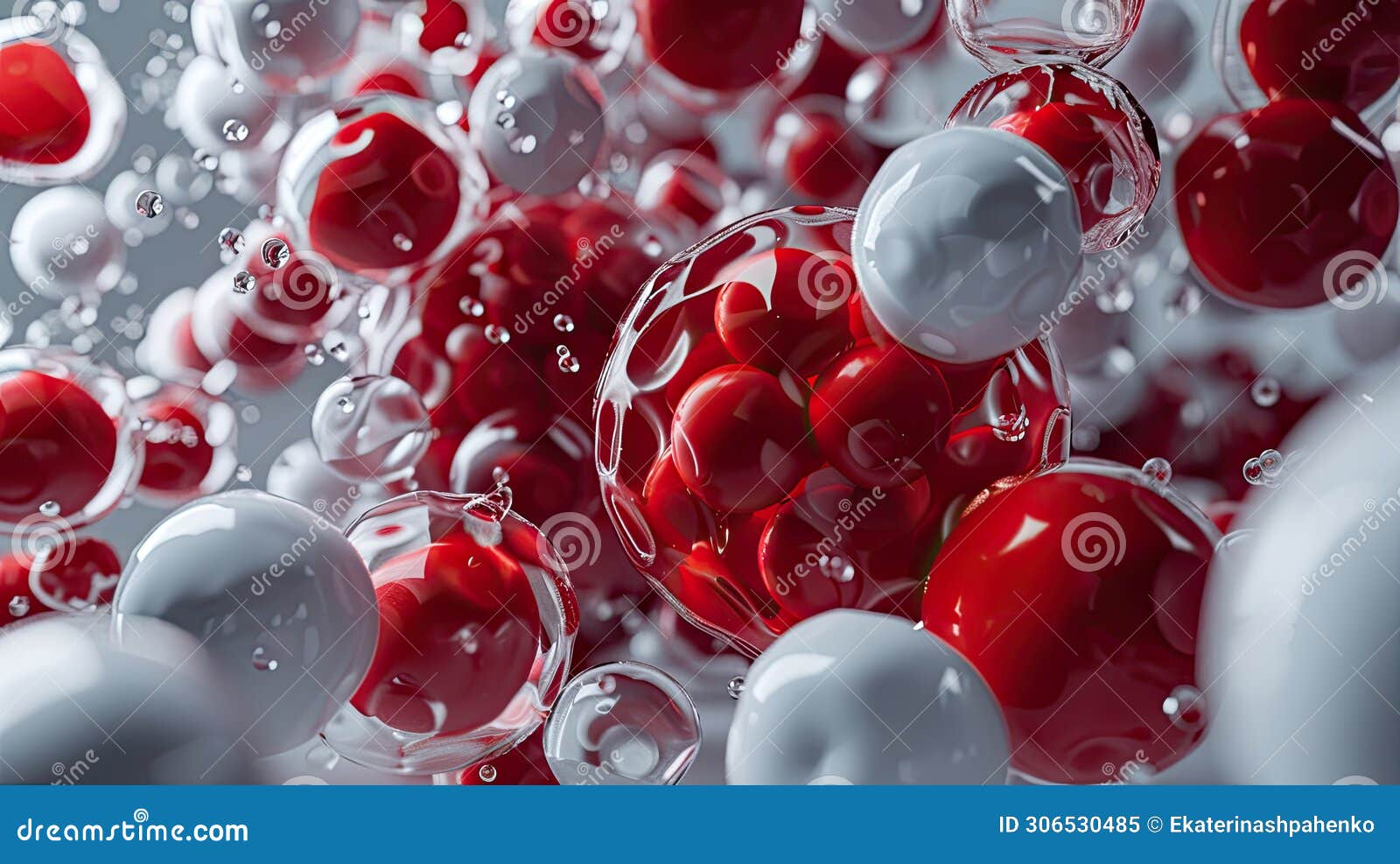 A Red Cell Surrounded by White Blood Cells Move through a Blood Vessel ...