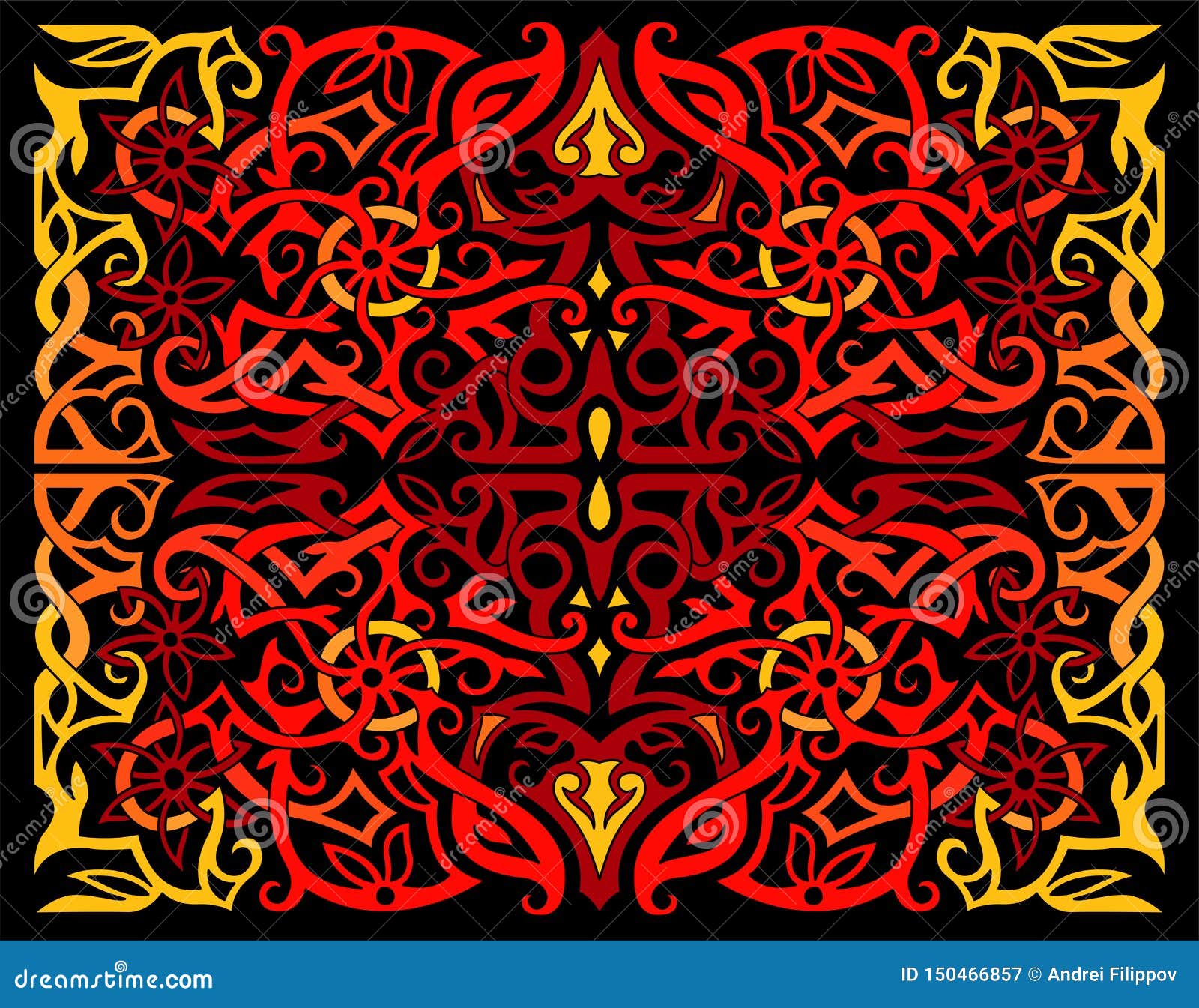 Red Celtic Fire Pattern on Dark Background Stock Vector - Illustration ...