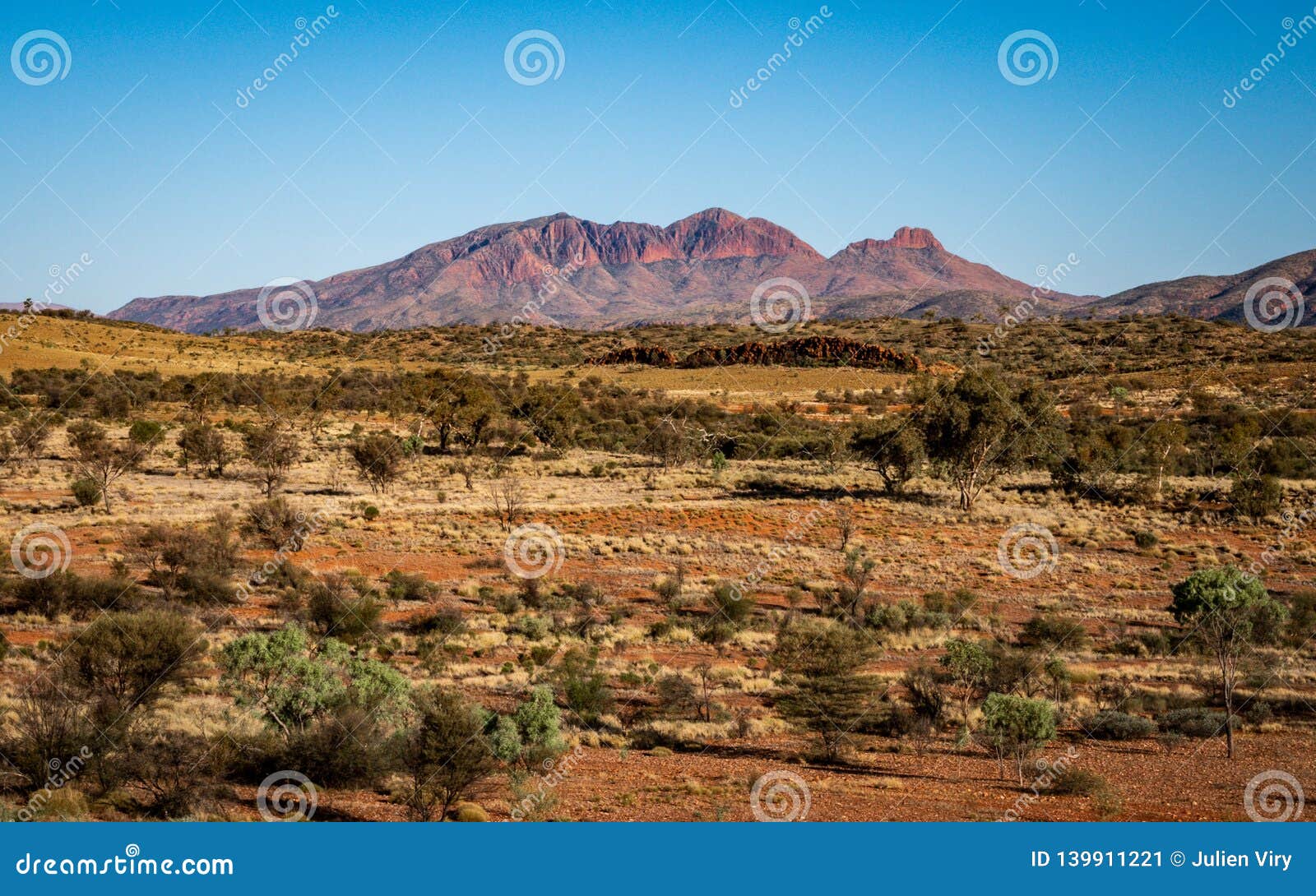 Red Centre Landscape with Distant View of Mount Sonder NT Outback ...