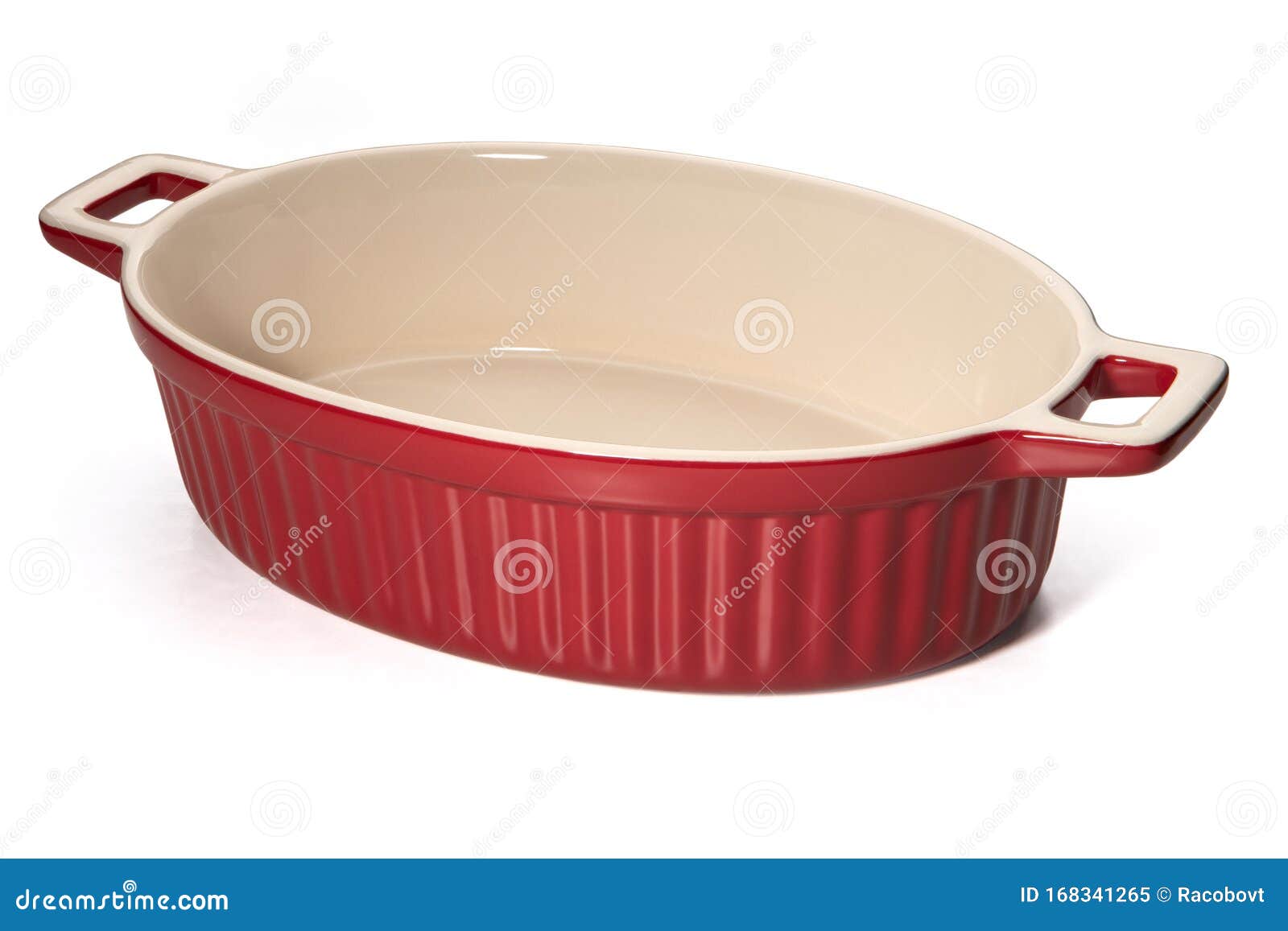 Red ceramic baking dish stock image. Image of cookware - 168341265