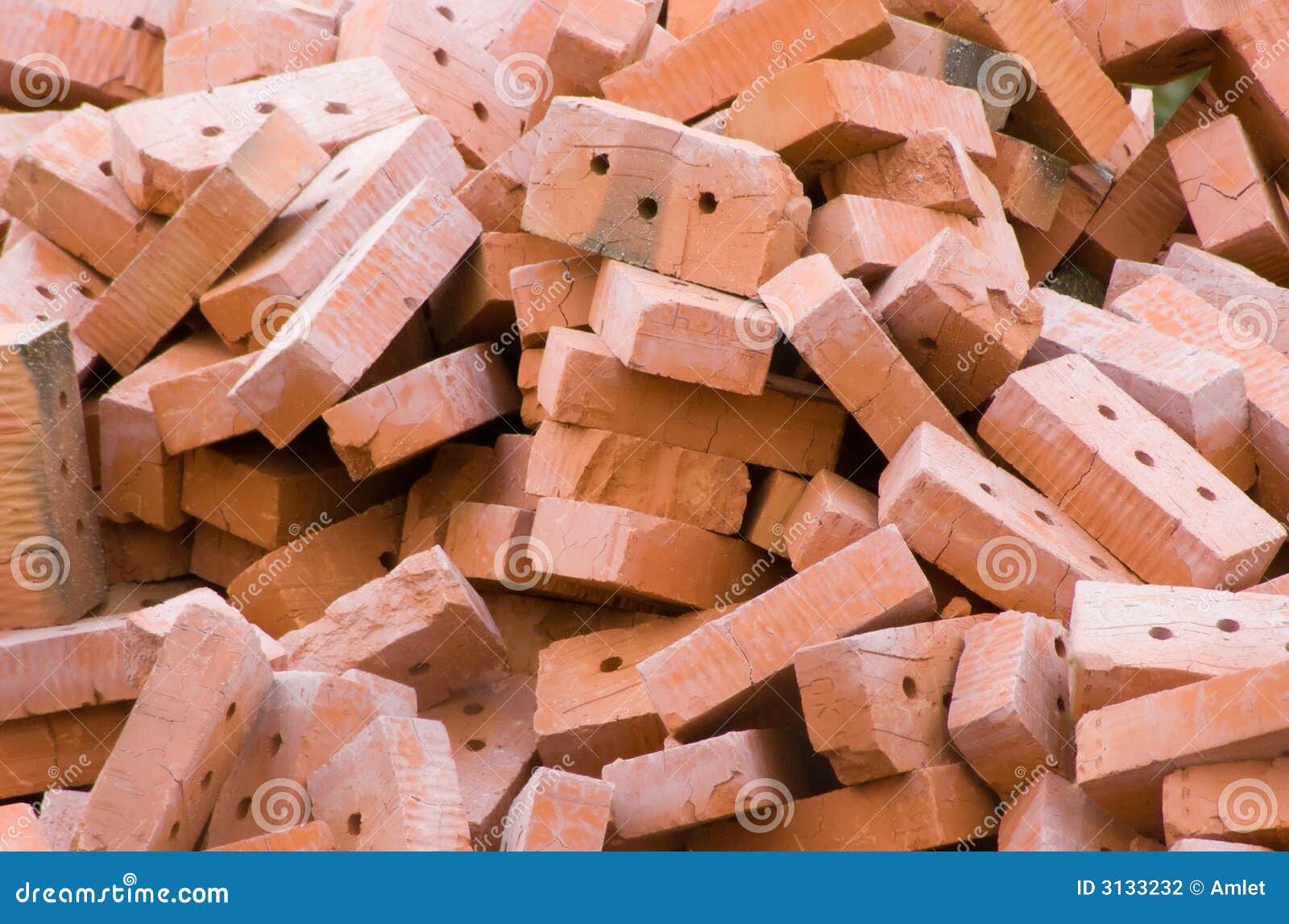 Red ceramic brick stock photo. Image of heap, dust, ceramic - 3133232