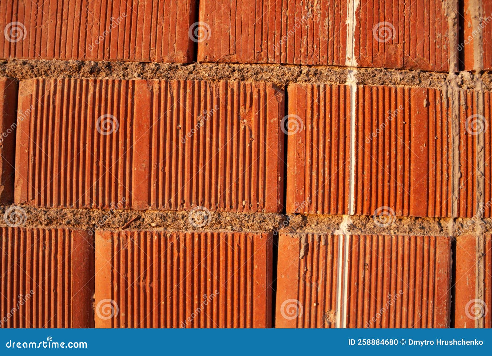 Red Ceramic Bricks Close Up. Keramoblock. Red Brick Wall Texture ...
