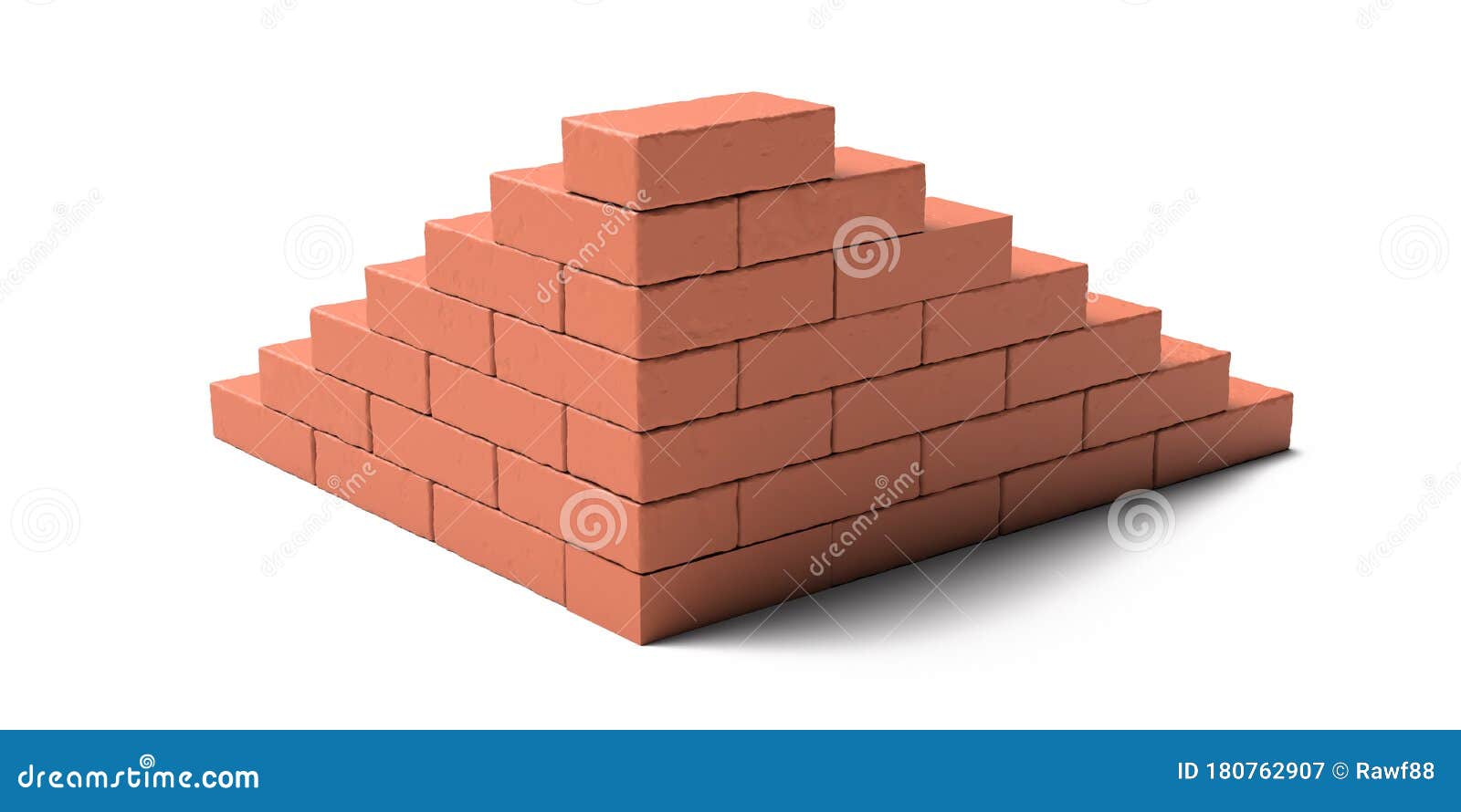 Red Ceramic Bricks Isolated on White Background. Corner Construction of ...