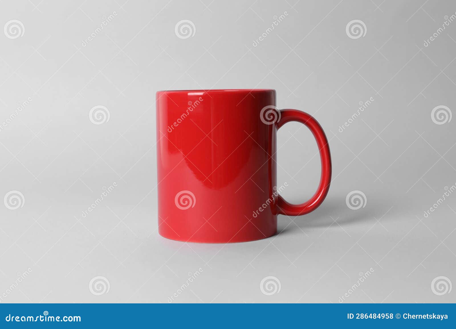 Red Ceramic Mug on Light Grey Background Stock Photo - Image of ceramic ...