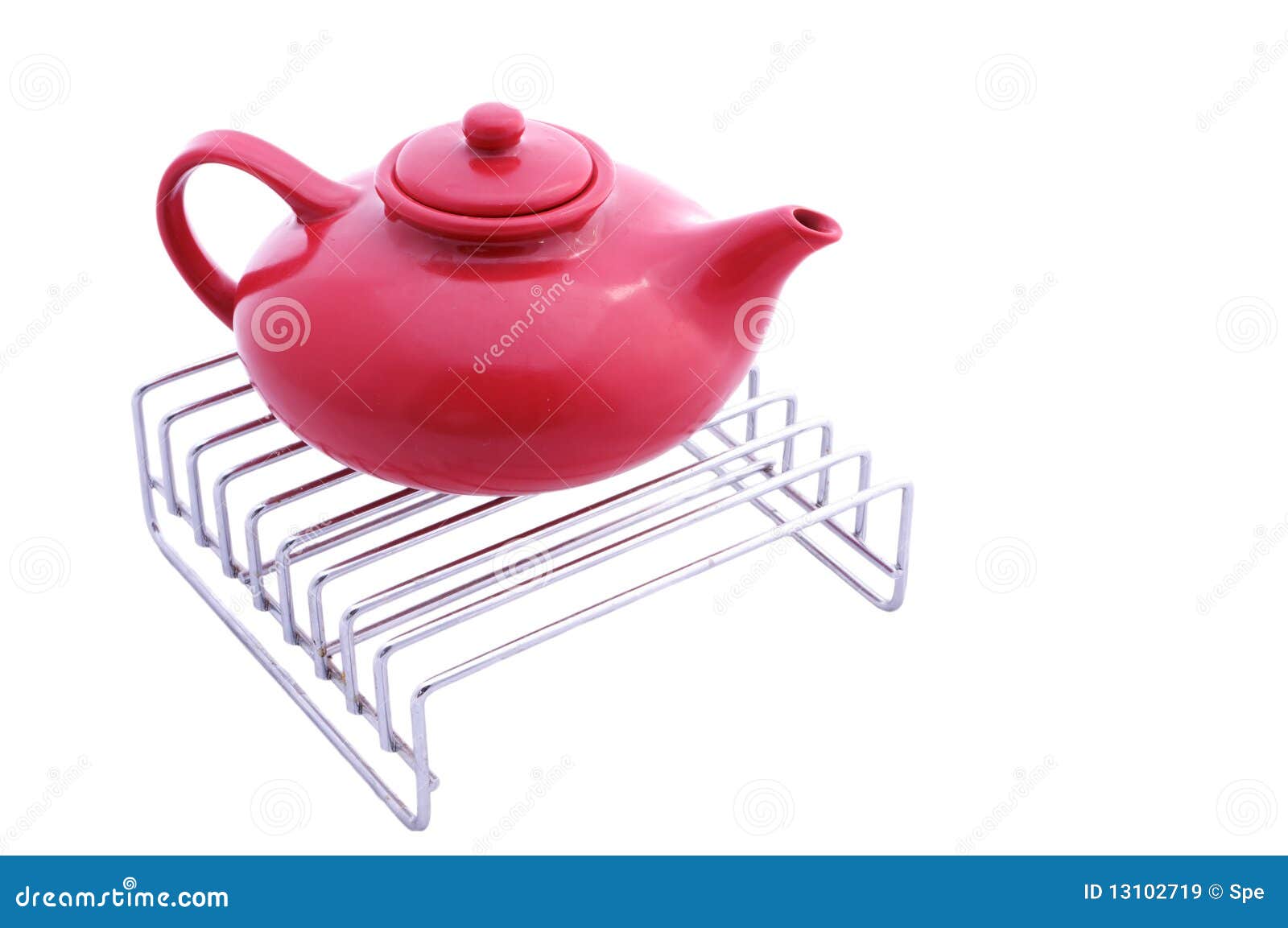 Red ceramic teapot stock image. Image of kitchenware - 13102719