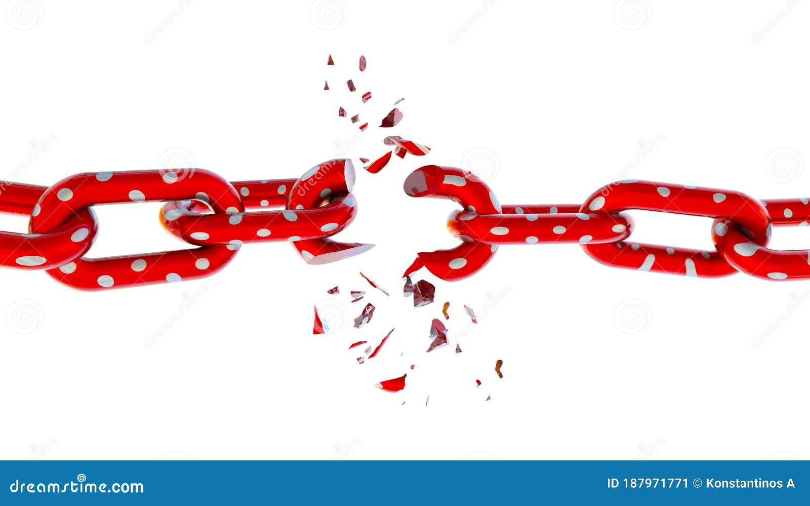 Chain Break Breaking Dividing Isolated For Background - 3d Rendering ...