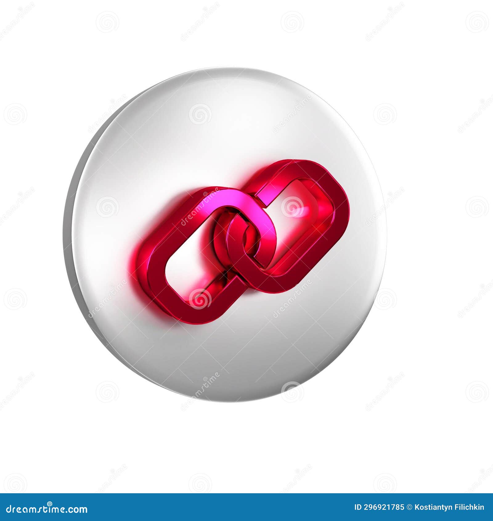 Red Chain Link Icon Isolated on Transparent Background. Link Single ...