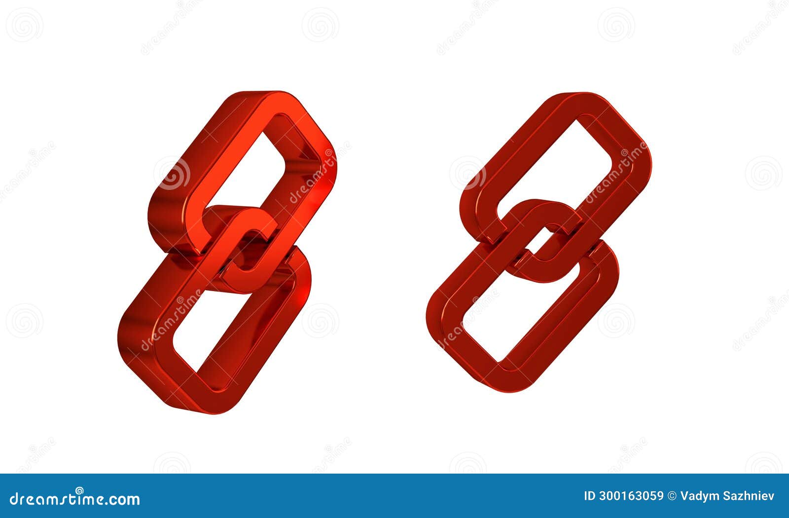 Red Chain Link Icon Isolated on Transparent Background. Link Single ...
