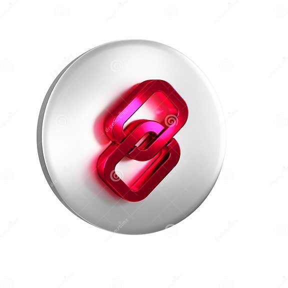Red Chain Link Icon Isolated on Transparent Background. Link Single ...