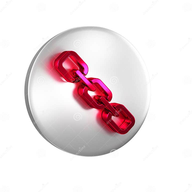 Red Chain Link Icon Isolated on Transparent Background. Link Single ...