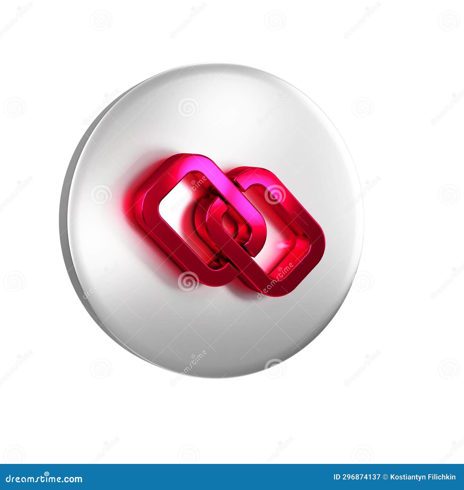Red Chain Link Icon Isolated on Transparent Background. Link Single ...