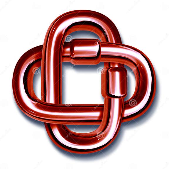 Red Chain Links Linked Together in Unity Stock Illustration ...