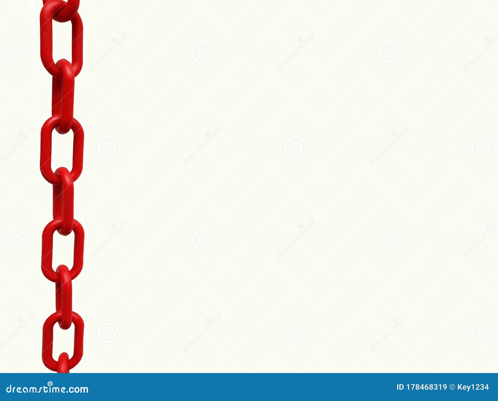 Red Chain on White Background with Side Stock Image - Image of side ...