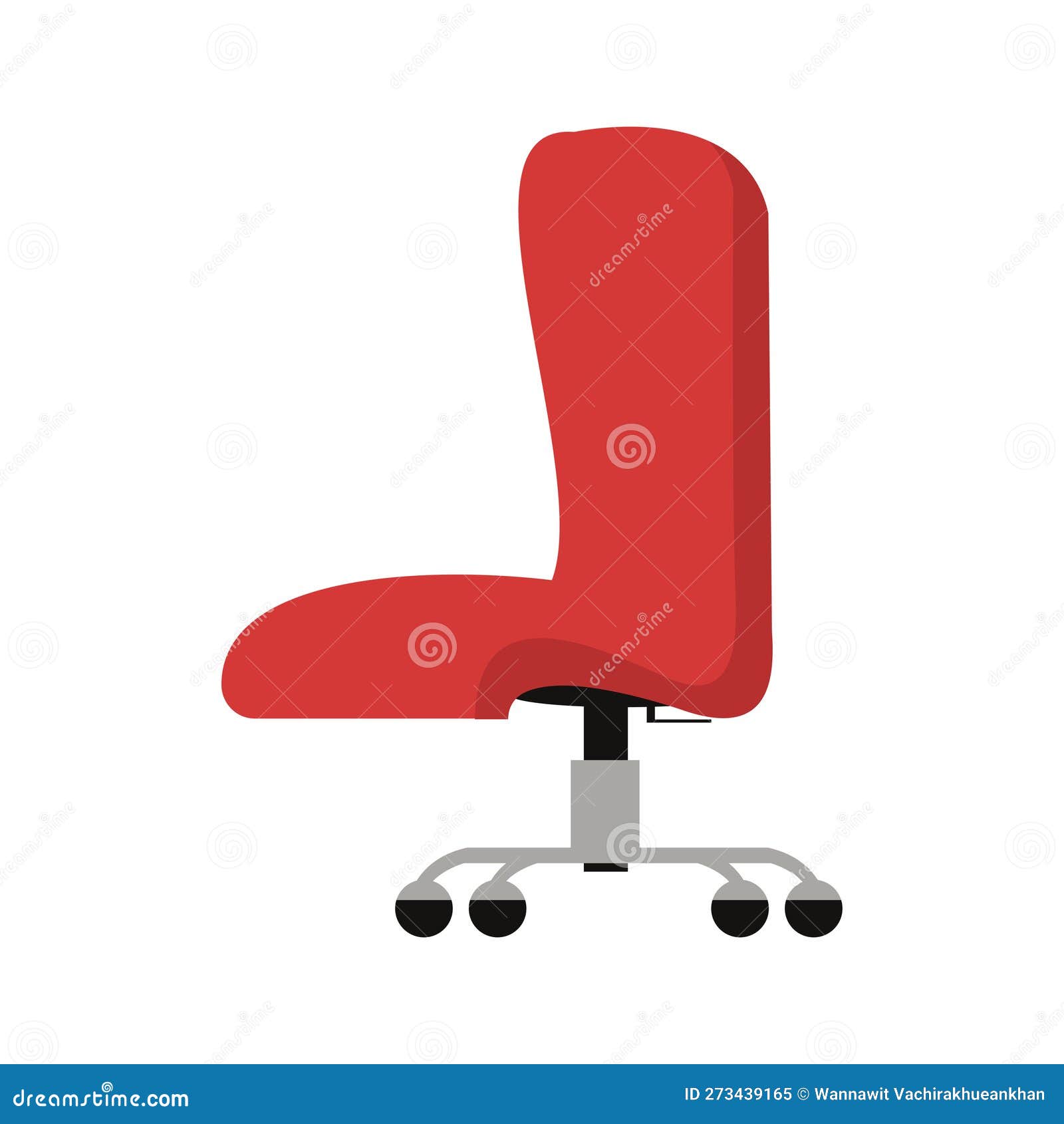 Red Chair Office Flat Vector Stock Vector - Illustration of armchair ...