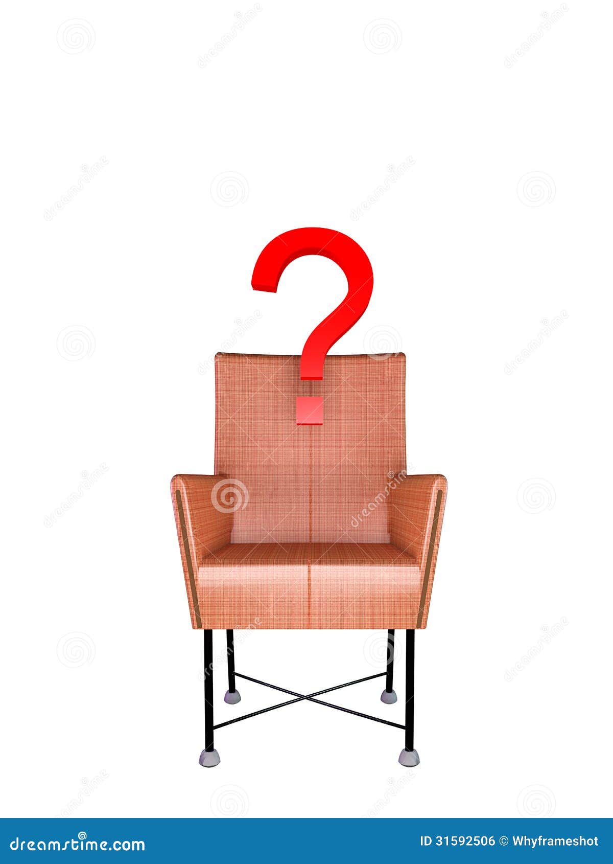 Red chair with question stock illustration. Illustration of employment ...