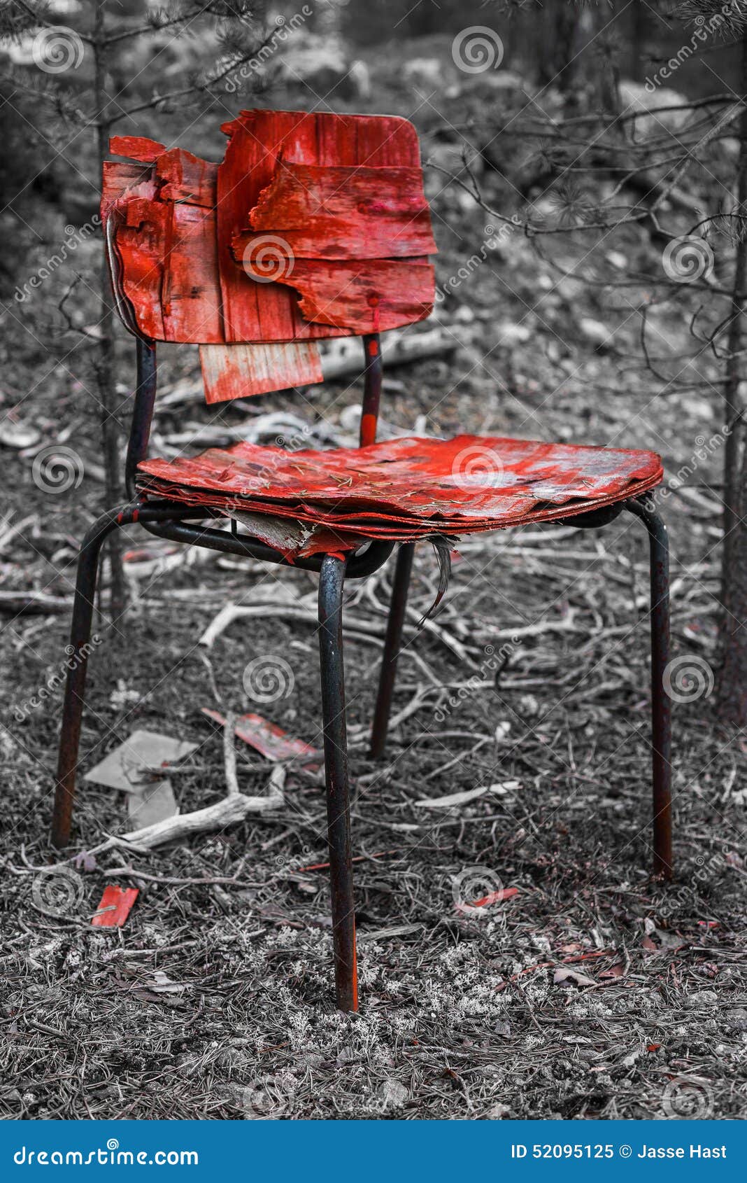 Red chair stock image. Image of single, saturated, abandoned - 52095125
