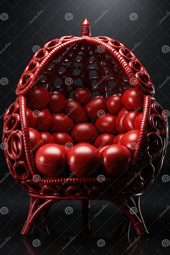 A Red Chair Sitting in Front of a Window Apple Chair Stock Illustration ...