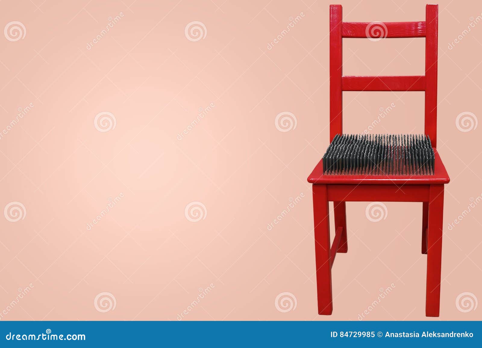 Red Chair with Spikes on the Seat Stock Image - Image of care, backbone ...