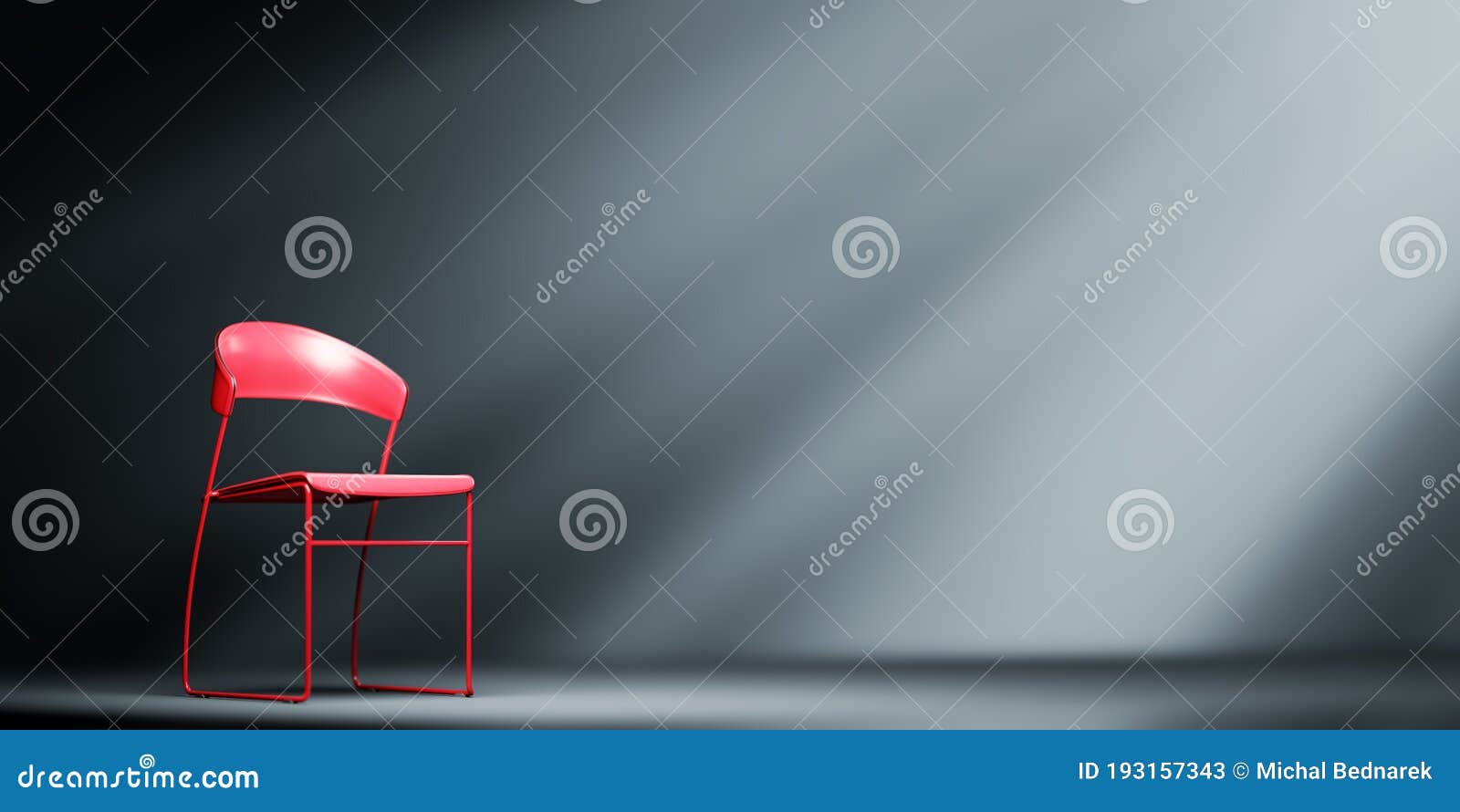 Red Chair in Spotlight. Concept of Interview, Interrogation or ...