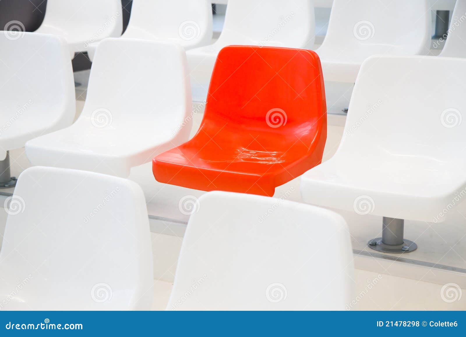 Red chair between white stock photo. Image of white, architecture ...
