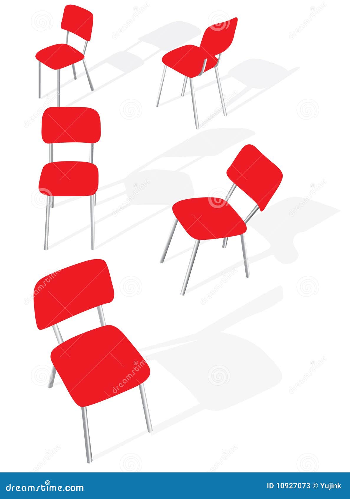 Red Chairs stock vector. Illustration of design, tile - 10927073