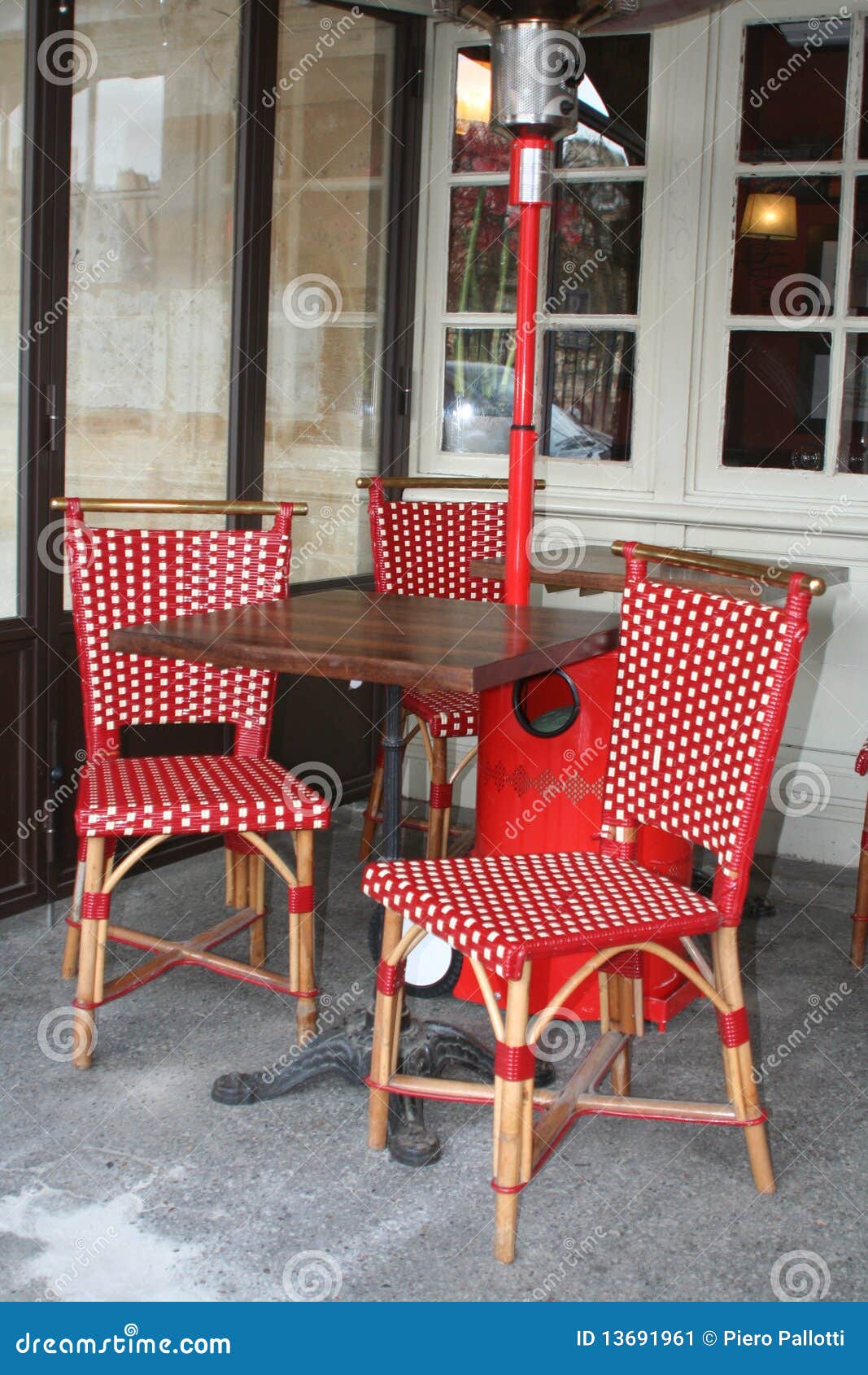 Red chairs stock image. Image of black, board, montmatre - 13691961