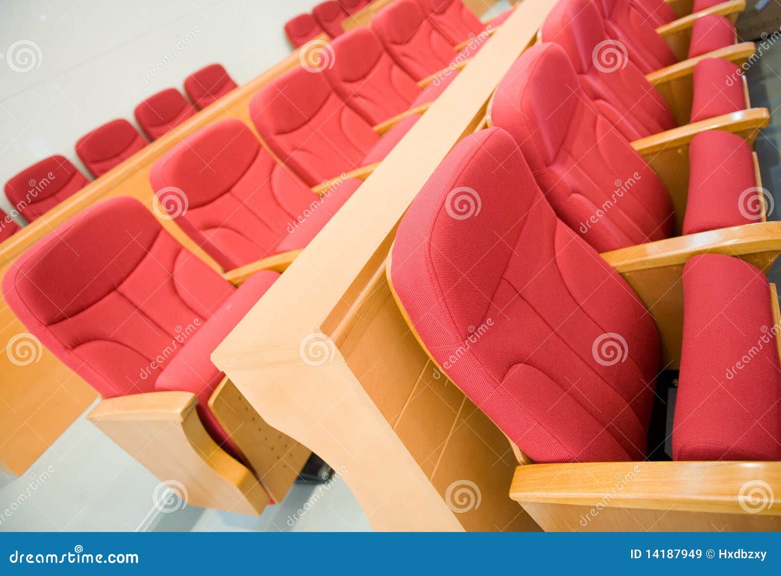 Red chairs stock image. Image of auditorium, lines, audience - 14187949