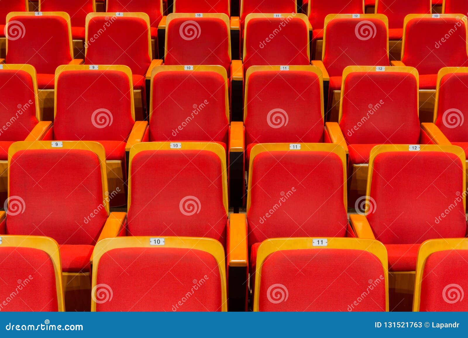 Red Chairs in the Auditorium of the Theater or Concert Hall Stock Image ...