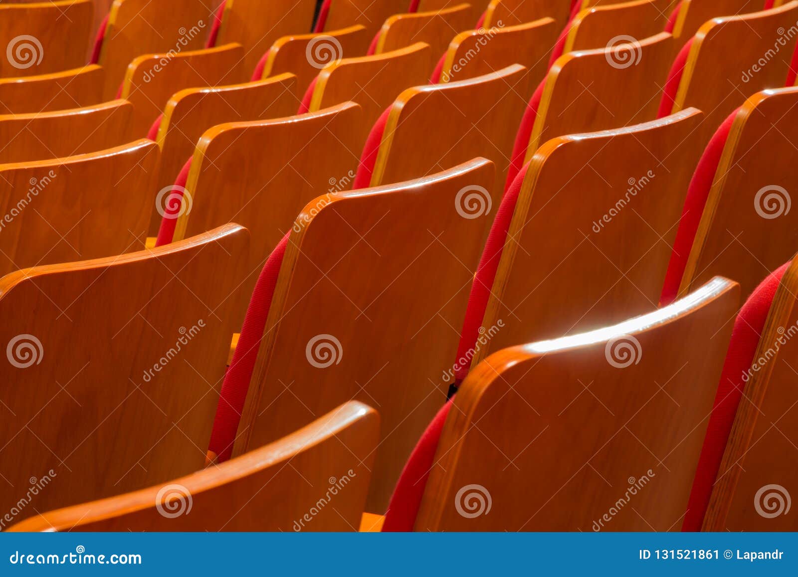 Red Chairs in the Auditorium of the Theater or Concert Hall Stock Image ...