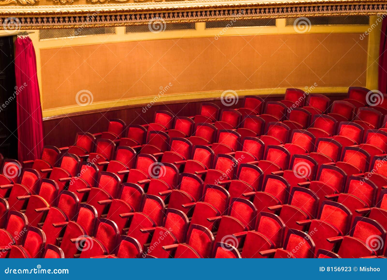 Red Chairs in Classic Theater Stock Image - Image of conference ...