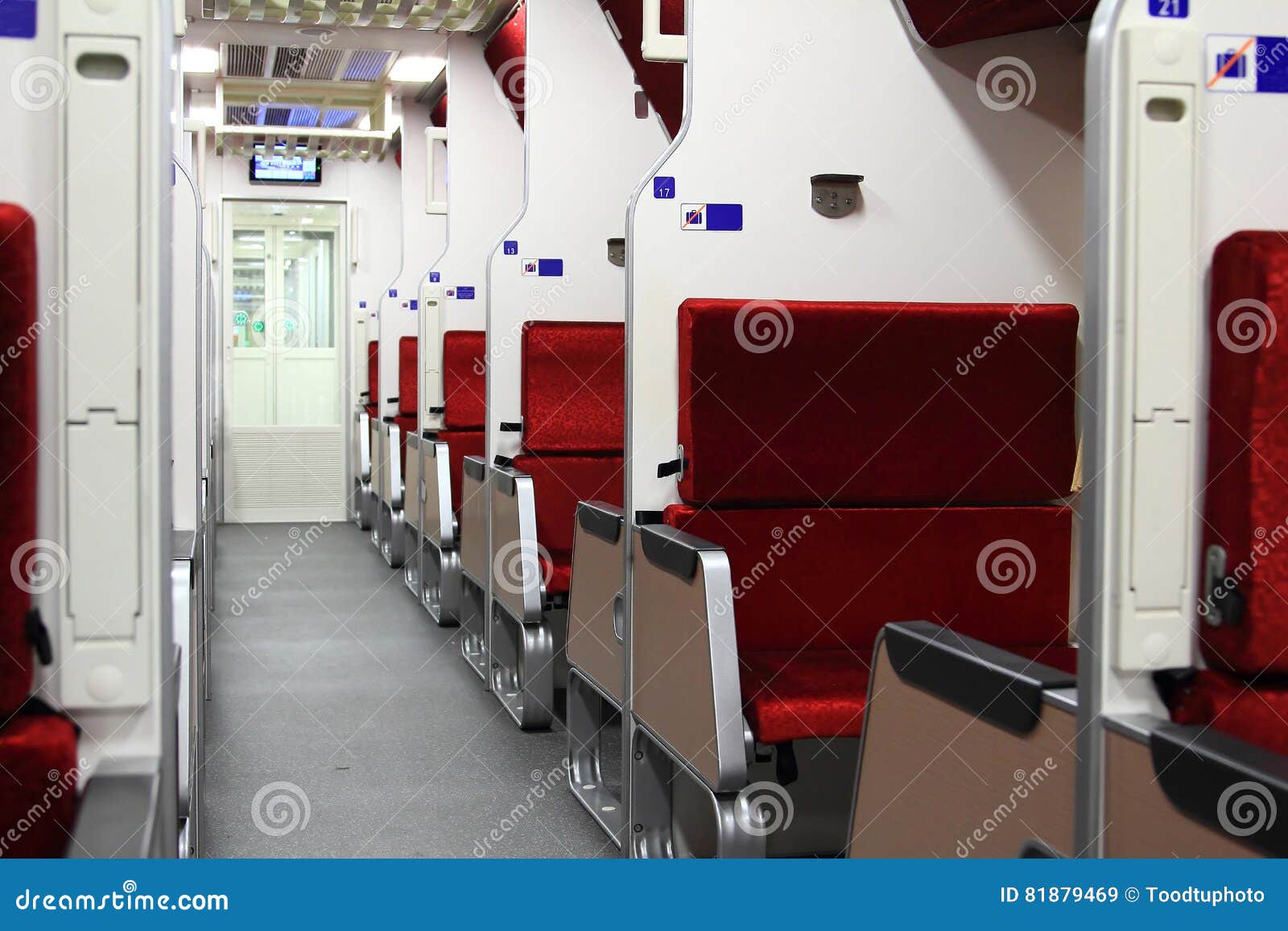 Red Chairs on High Speed Train Stock Image - Image of central, journey ...