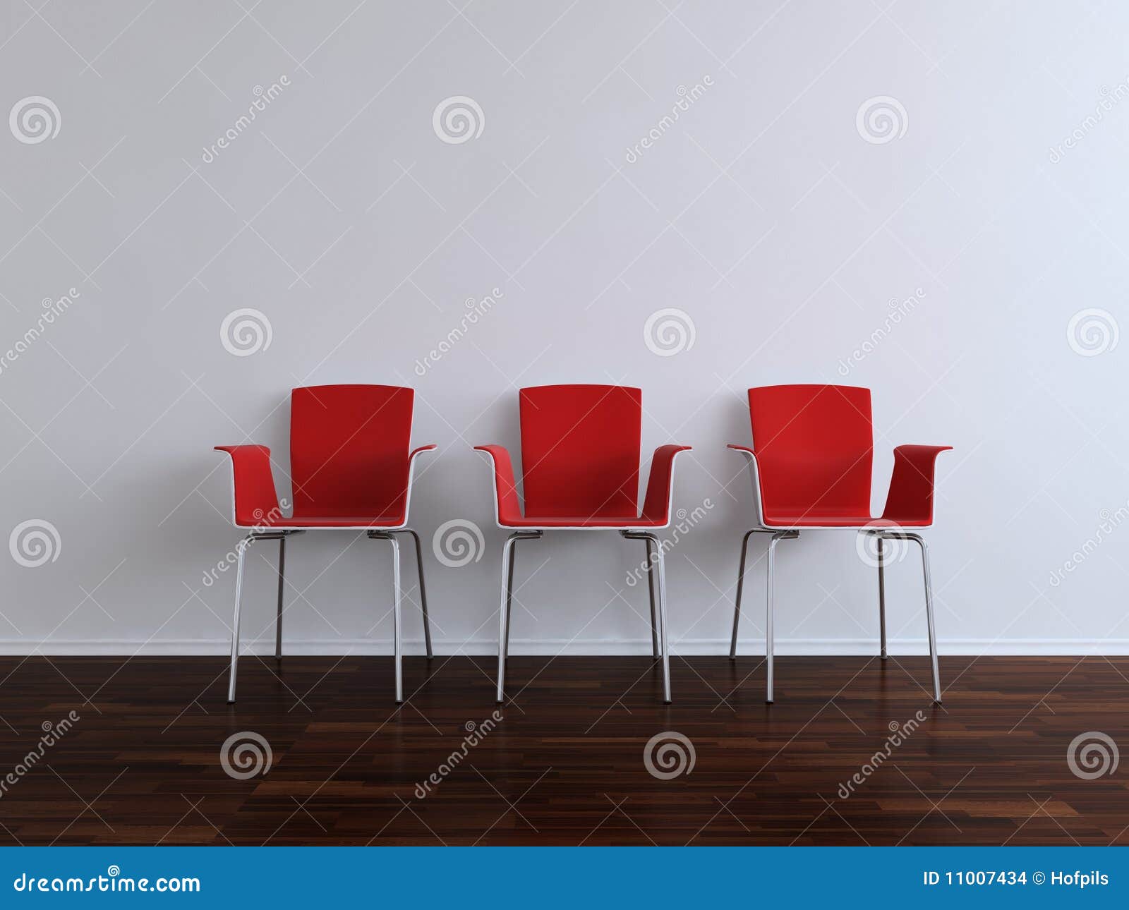 Red Chairs To Face a Blank Wall Stock Illustration - Illustration of ...