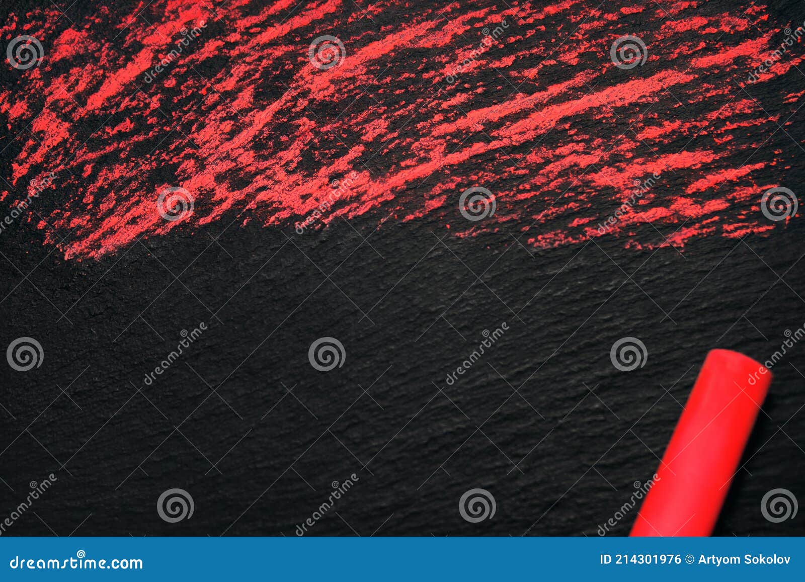Red Chalk on a Black Rough Board Stock Photo - Image of blackboard ...