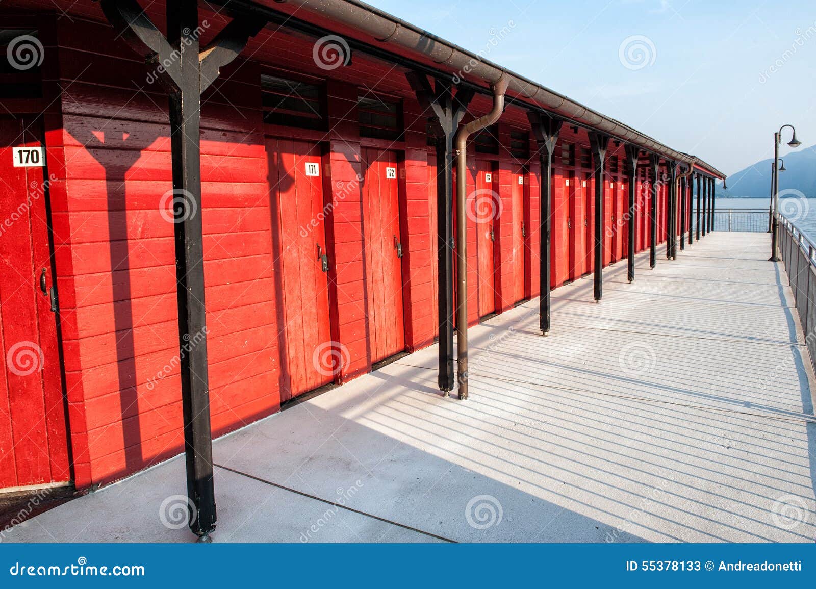 Red changing rooms stock image. Image of vacation, rooms - 55378133