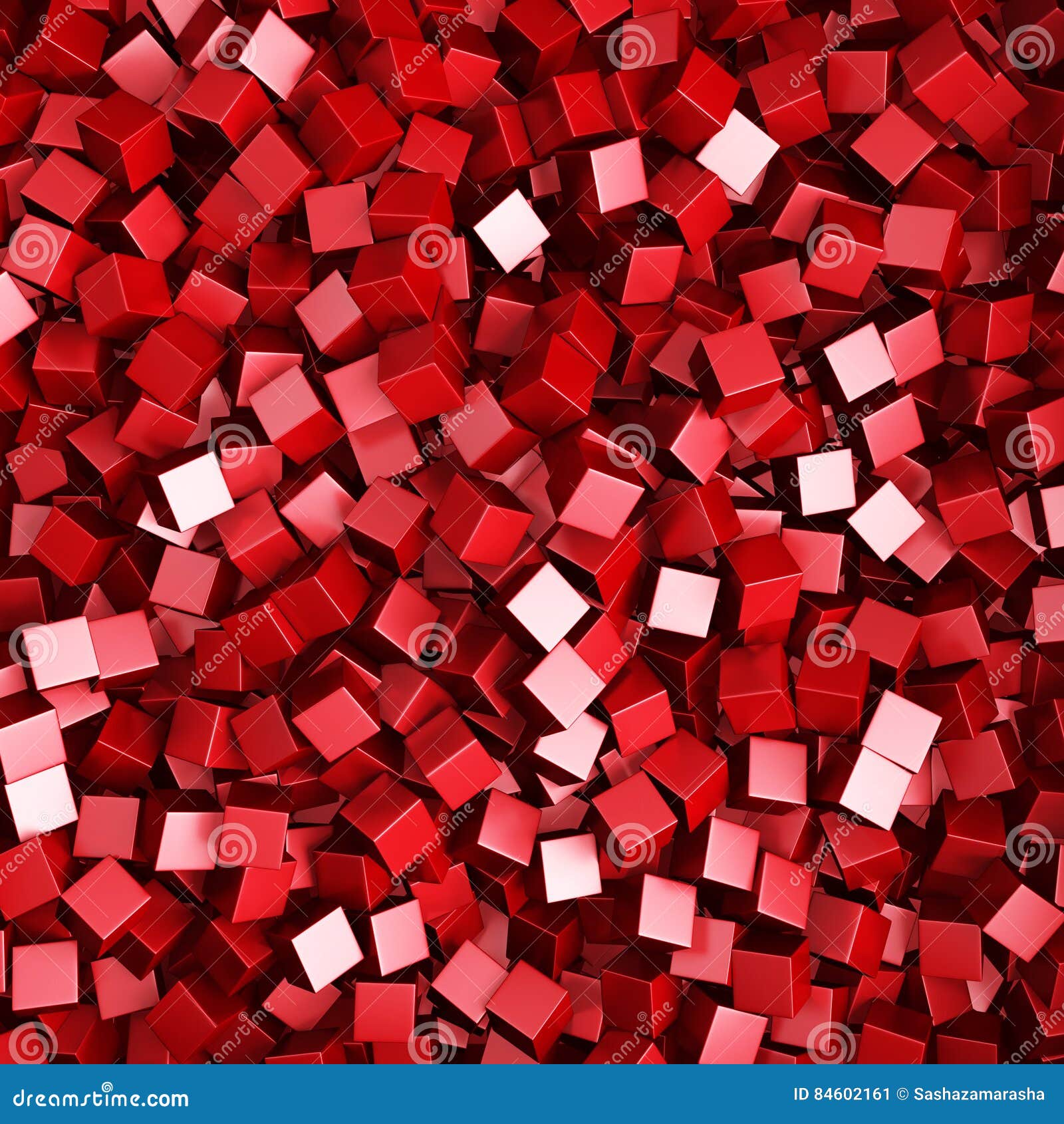 Red Chaotic Cubes Particles Background Stock Illustration ...
