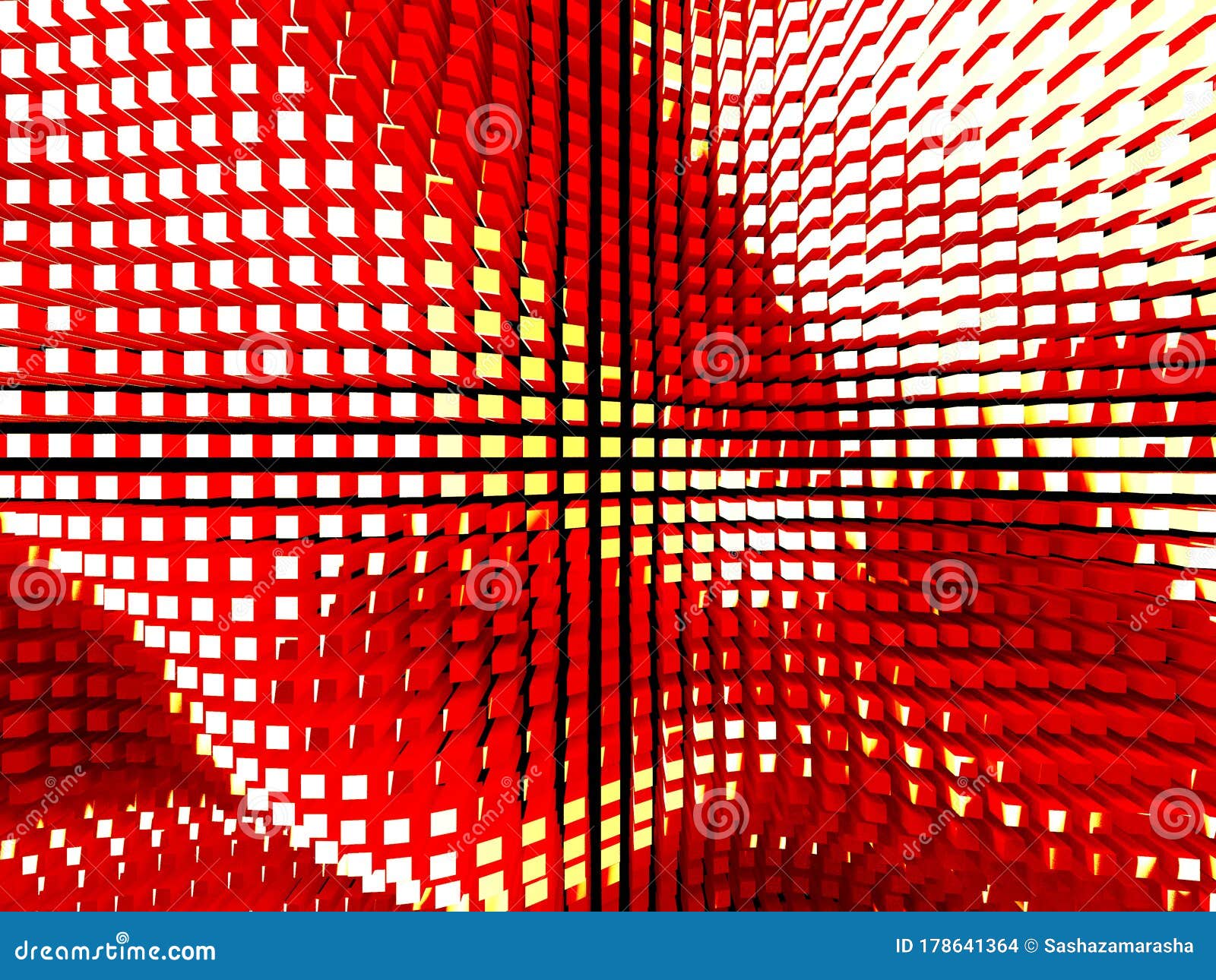 Red Chaotic Cubes Structure. Abstract Design Background Stock ...