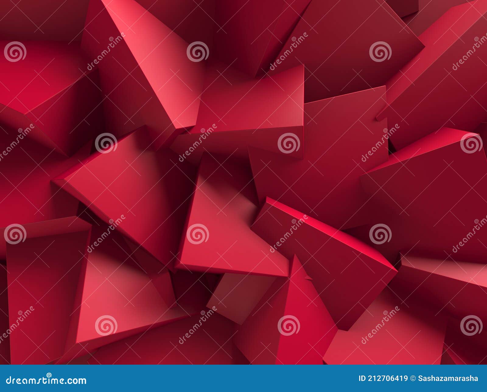 Red Chaotic Cubes Structure. Abstract Design Background Stock ...