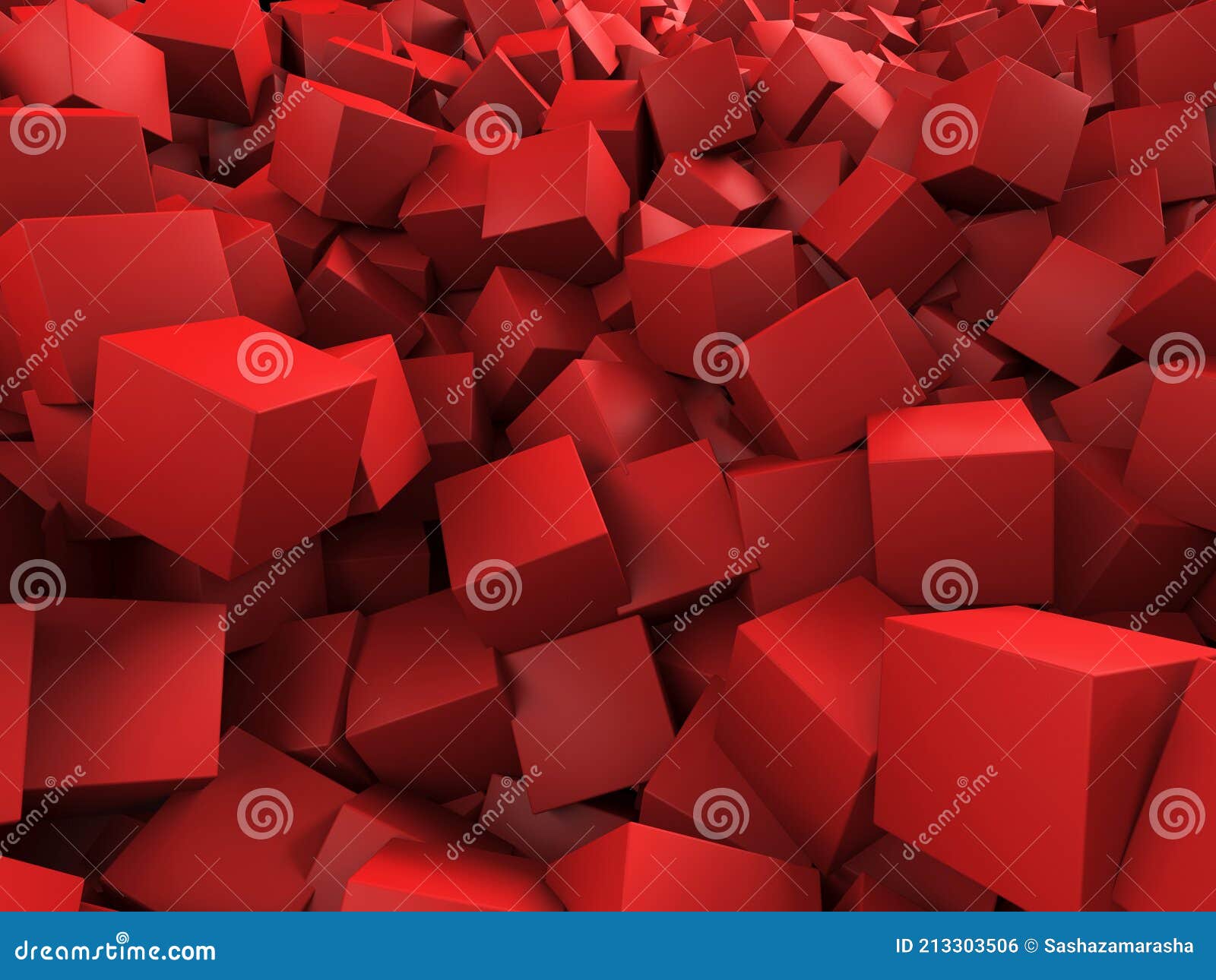 Red Chaotic Cubes Structure. Abstract Design Background Stock ...